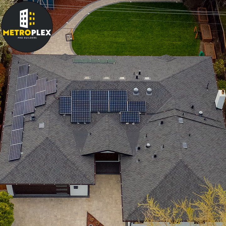 Roof With Solar Panels - Metroplex Pro Builders